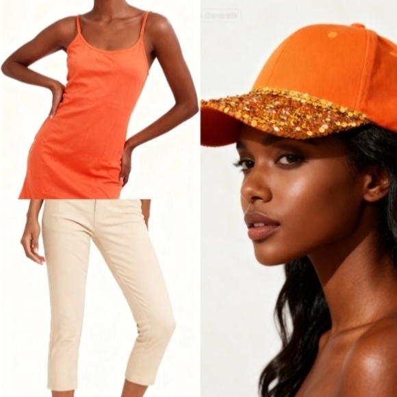 Yelete | Pants & Jumpsuits | Fashion Bundle Orange Top And Beige ...